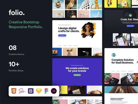 Folio Bootstrap Portfolio Template Figma Resources Portfolio