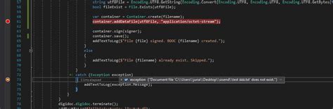 Adddatafile Throws Document File Test äääätxt Does Not Exists When Filename Or Directory