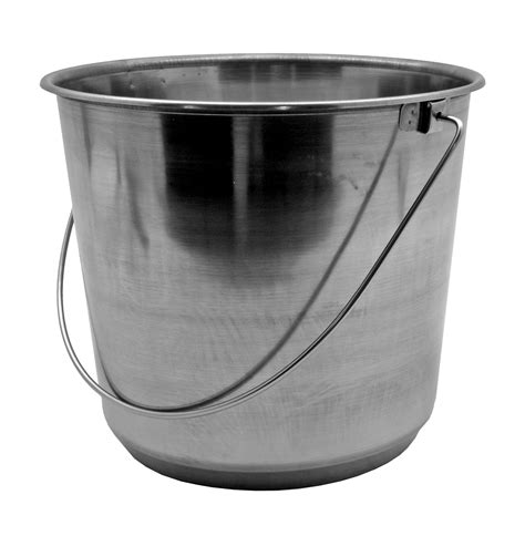 5 Gallon Stainless Steel Work Bucket With Reinforced Swivel Carrying Handle