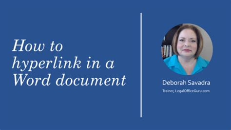 How To Hyperlink In A Word Document Legal Office Guru