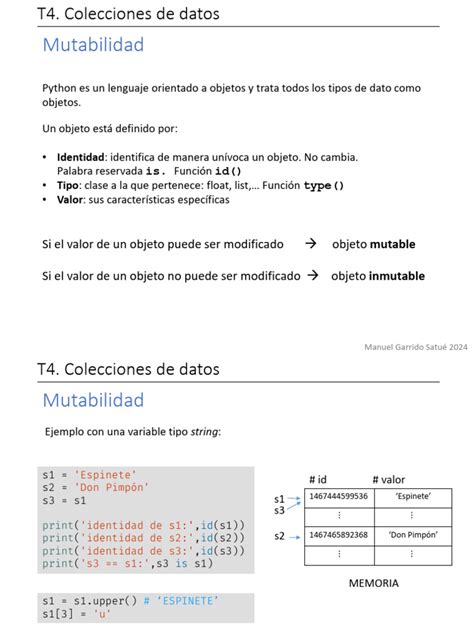 Tema4 Colecciones Pdf Objeto Informática Python Lenguaje De