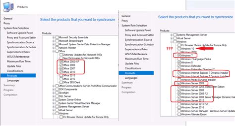 Do Not Setup Sup With Default Wsus Product Selection Configmgr Sccm