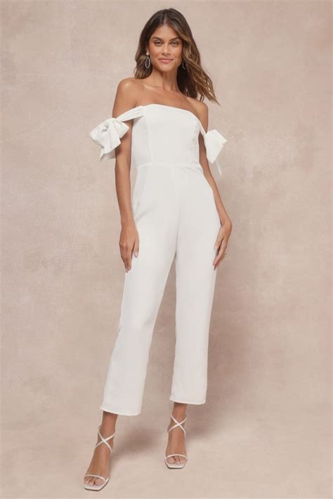 Chic White Ots Jumpsuit Tie Strap Jumpsuit Cropped Jumpsuit Lulus