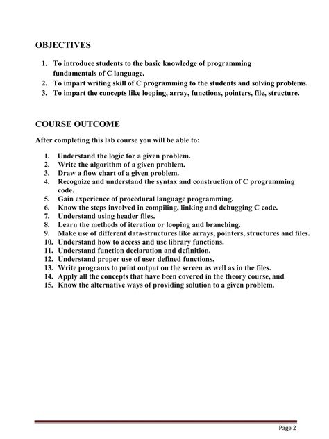 Lab Report Sample Of C Programmingdocx