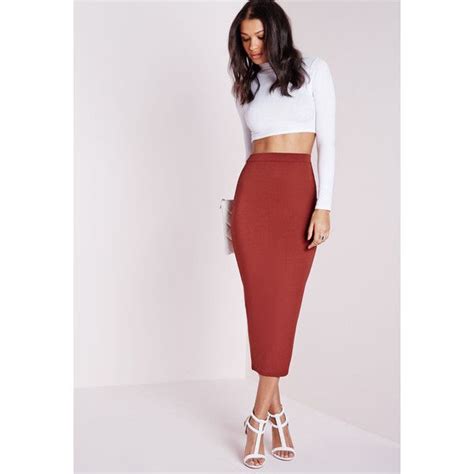 Missguided Longline Jersey Midi Skirt Rust