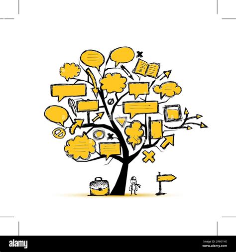 Sketch Of Tree With Arrows And Frames For Your Design Stock Vector Image And Art Alamy Sketch Of Tree With Arrows And Frames For Your Design Stock Vector Image And Art Alamy