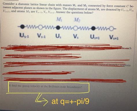 Solved Consider A Diatomic Lattice Linear Chain With Masses