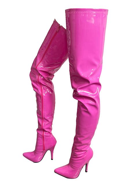 Hot Pink Thigh High Boots Skin Two Uk