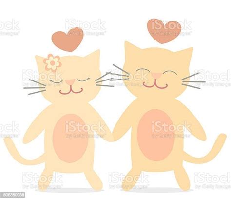 귀여운 사랑스러움 고양이 사랑 말풍선이 있는 낭만적임 일러스트 고양이 새끼에 대한 스톡 벡터 아트 및 기타 이미지 고양이