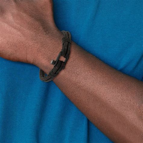 Chisel Stainless Steel Polished Black Ip Plated Black Woven Nylon And