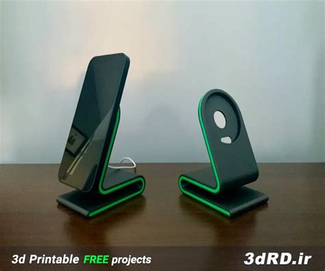 دانلود طرح آماده پرینتر سه بعدی پایه شارژر موبایل برای چاپ 3drd