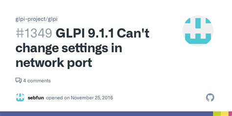 GLPI Can T Change Settings In Network Port Issue Glpi Project Glpi GitHub