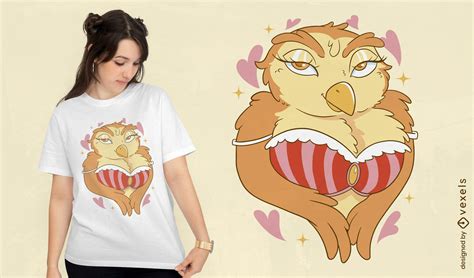 Sexy Cartoon Owl T Shirt Design Vector Download