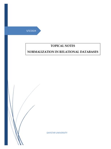 Topic6 Normalization Updated Pdf Relational Model Data Management Software