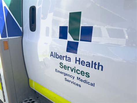 A Close Up Of A Sign On An Alberta Health Services Emergency Medical