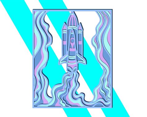 Rocket Multilayer Svg Rocket Cnc Multilayer Svg Cutting File Svg Paper Cut Multilayer Svg