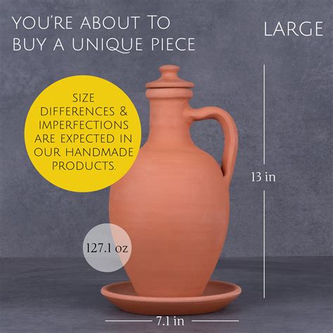 Hakan Anadolu Natural Clay Water Pitcher Set Unglazed