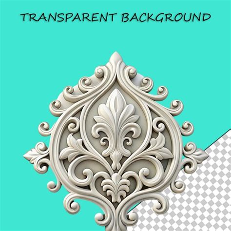 Premium Psd Damask Central Element Isolated Vector Damask Illustration