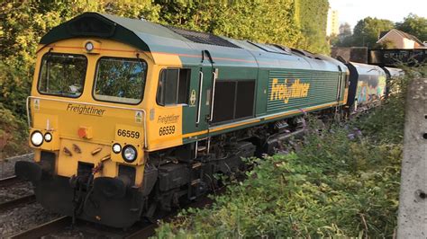 Class 66559 Passing Through Lawrence Hill Station Youtube