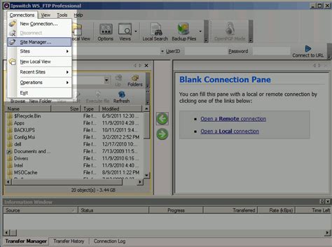 Configuring Your Site In WS FTP InMotion Hosting