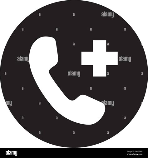 Emergency Call Warning Sign Icon Black Color Isolated White