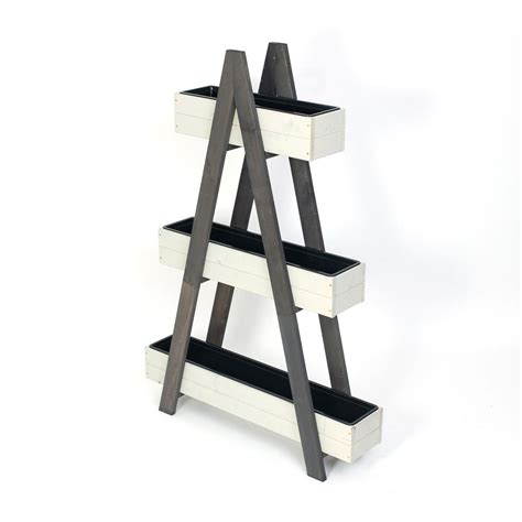 Pflanzenregal Ella Holz Grau 101 X 25 X 147 Cm