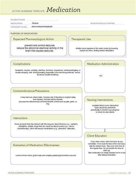 Phenelzine Medication Template