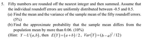 solved fifty numbers are rounded off the nearest integer and