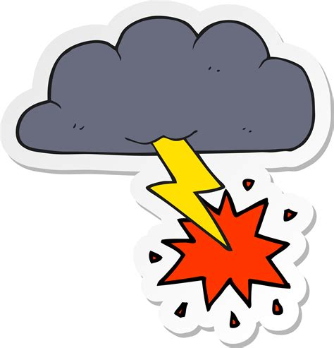 Sticker Of A Cartoon Thundercloud 45085979 Png