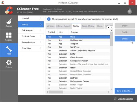 Ccleaner Arrives Allows Users To Manage Firefox Web Apps