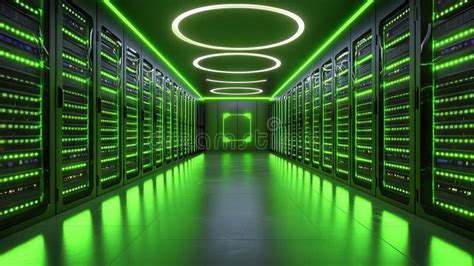 Ai Data Center Green Server Room Advanced Computing Future