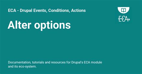 Alter Options Eca Drupal Events Conditions Actions