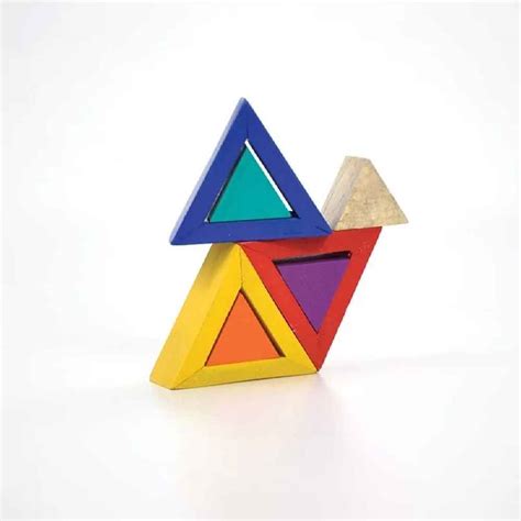 Wooden Brain Teaser Puzzle Model Equilateral Triangle Shopipersia