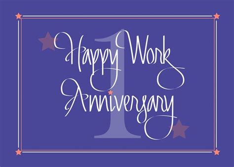 Employee 1st Year Work Anniversary 1 Year Of Service One Workiversary Card Work Anniversary
