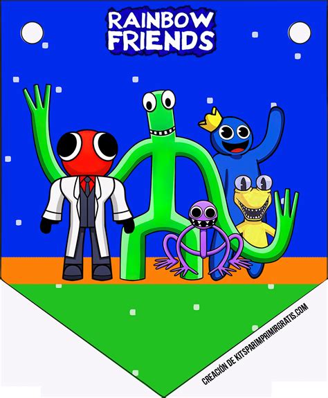 Banderines Rainbow Friends Kits Para Imprimir Gratis