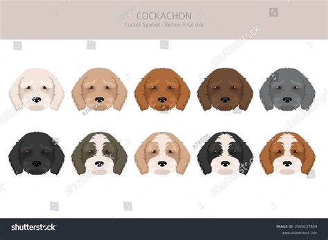 Cockachon Clipart Cocker Spaniel Bichon Frise Stock Vector Royalty