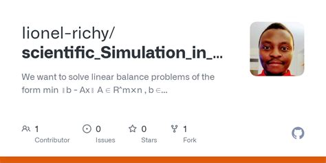 Github Lionel Richyscientificsimulationinpython We Want To Solve Linear Balance Problems