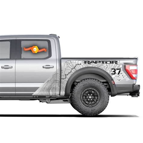 2x F 150 Ford Raptor 2022 Svt Topographic Map Splash Decal Graphics Decals Stickers Ford