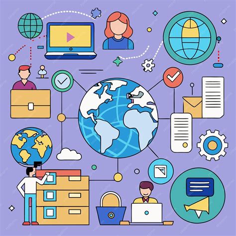 Icons And Graphics To Represent The Integration Of Technology And