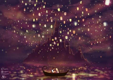 Floating Lanterns Rapunzel By Aqlantix On Deviantart