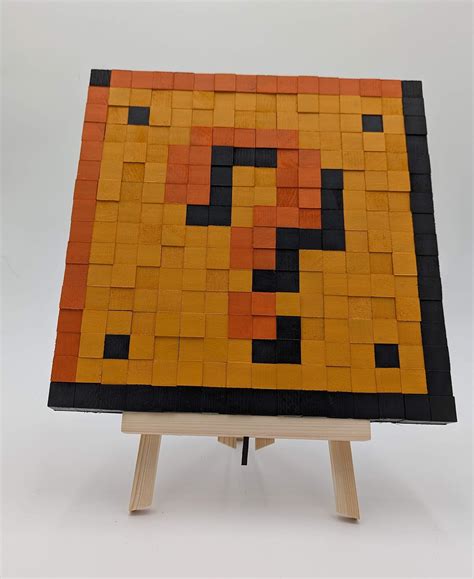 Super Mario Mystery Block 8 Bit Wooden Pixel Art Etsy