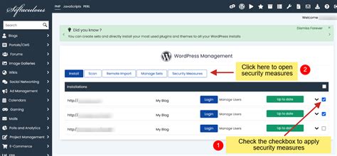 Wordpress Manager Security Measures