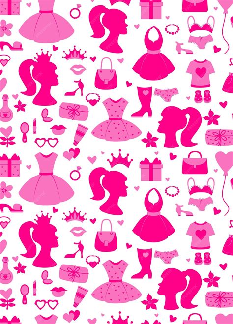 Premium Vector Barbie Pattern Background Vector