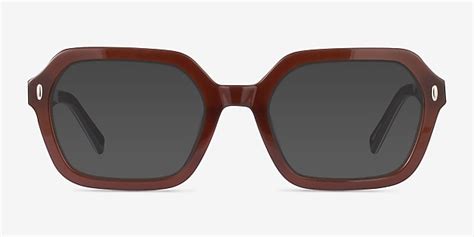 Lacquer Rectangle Brown Full Rim Eyeglasses Eyebuydirect Canada