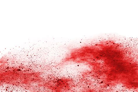 흰색 바탕에 추상 빨간 먼지 폭발입니다 흰색 바탕에 빨간 분말 Splatted 추상 폭발 하는 빨간 분말의 움직임을 동결 0명에