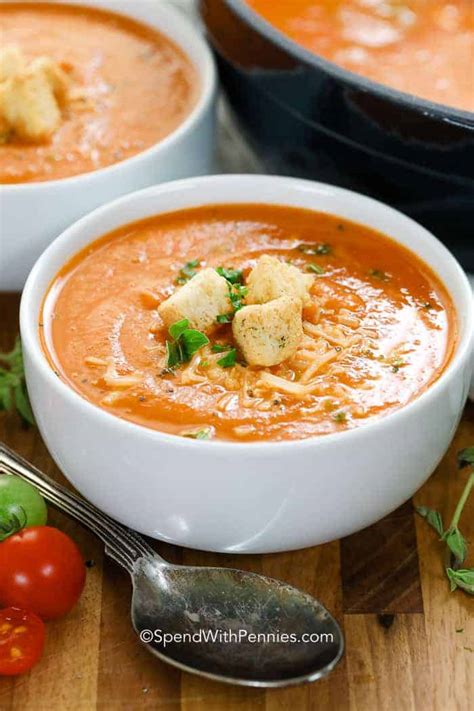 Homemade Tomato Soup Fresh Tomatoes Easy And Fast Spend With Pennies