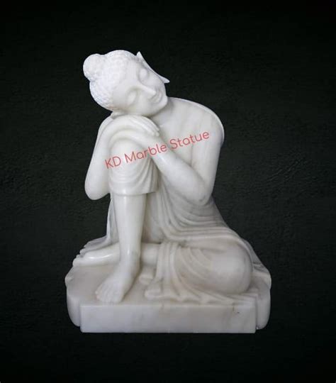 White Handmade Marble Gautam Buddha Statue At Best Price In Jaipur Id