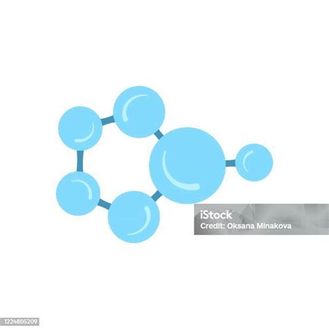 흰색 배경에 분리 된 분자 모델 아이콘입니다 함께 결합 원자의 그룹 화학 화합물 물리학 유기 화학 생화학 요소 플랫 스타일 벡터 그림입니다 0명에 대한 스톡 벡터 아트 및