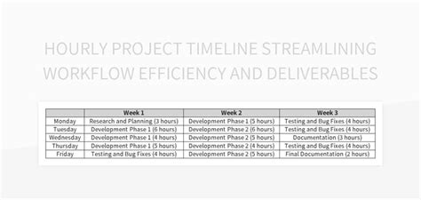 Hourly Project Timeline Streamlining Workflow Efficiency And