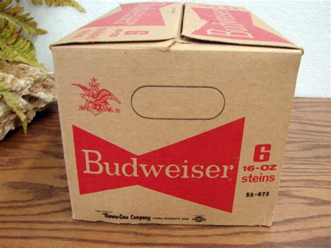 Set6 Vintage Nos Thermo Serv West Bend Budweiser Insulated Beer Steins
